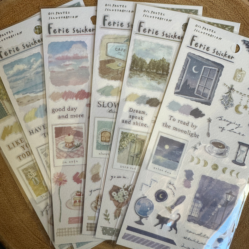 Q-Lia Sticker, Oil Pastel Illustration | 系列貼紙 – a blank note