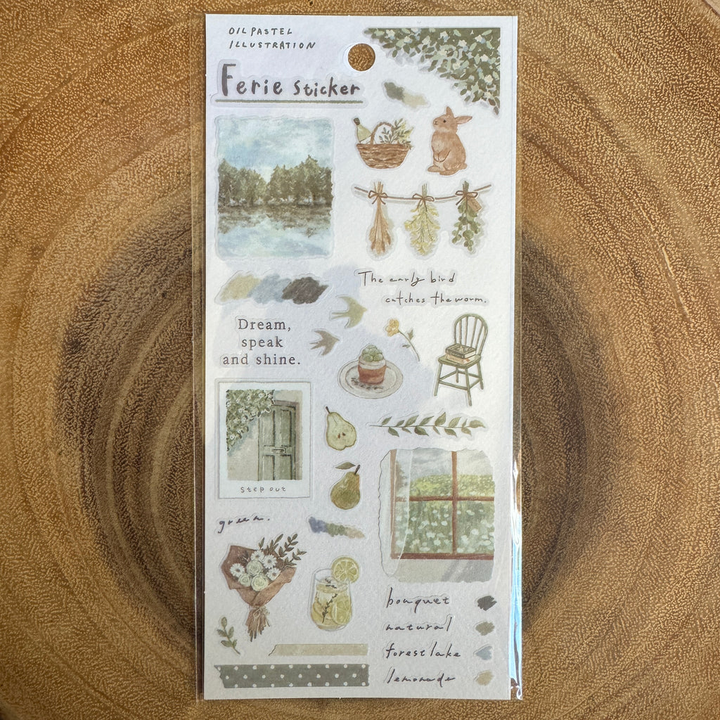 Q-Lia Sticker, Oil Pastel Illustration | 系列貼紙 – a blank note