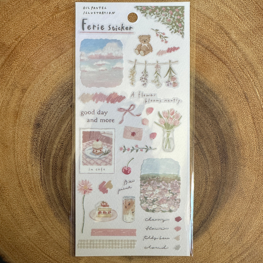 Q-Lia Sticker, Oil Pastel Illustration | 系列貼紙 – a blank note