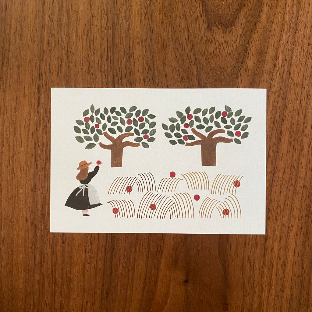 Necktie Post Card, Apple Trees | Necktie明信片 – a blank note