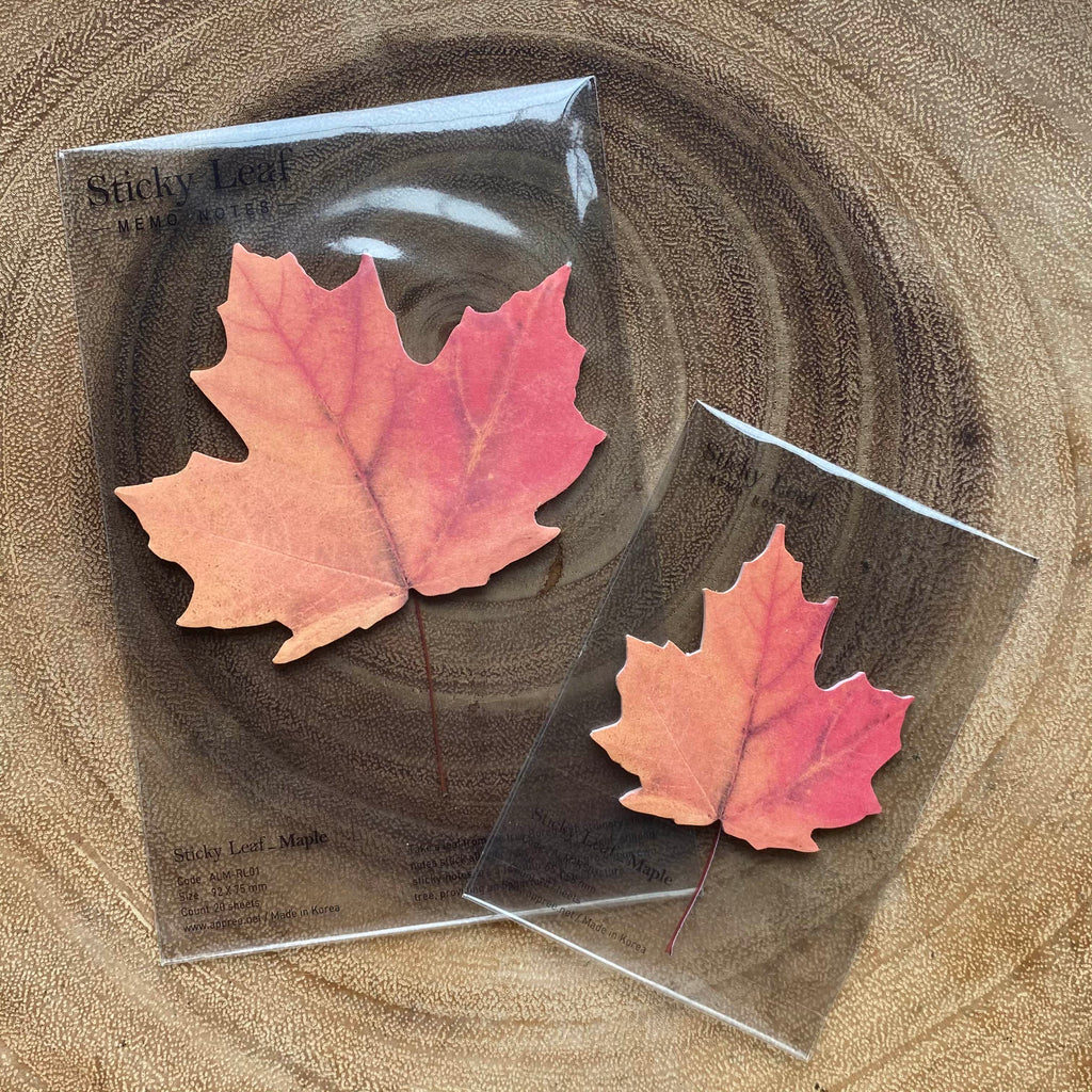 Appree Sticky Leaf Memo Notes, Red Maple – a blank note
